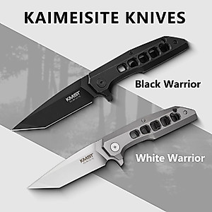 kaimeisite Pocket Knife, 3.5" Pocket Knife for Men, Pocket Knife Set, Knives for Men Tactical Knife, Edc Knife, Folding Knife,Titanium Alloy & SKD11 Steel, Frame Lock, White