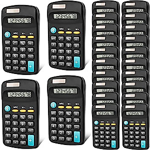 24 Pack Basic Calculators for Students Pocket Size Mini Calculators 8 Digit Display Basic Calculator Solar Battery Dual Power Handheld Calculators for Office School and Home