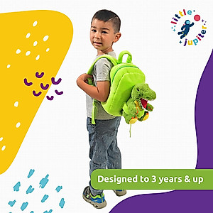 Pet Plush Dinosaur Stuffed Animal Backpack for Boys & Girls 3 - 4 - 5 Years Old w/ Removable T Rex Plush Toy - Backpack Dinosaur - Dinosaur Toys for Kids 3-5 w/ Dino Plushie Kid Animal Backpack (Green