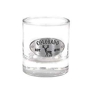 Americaware Whiskey 2 oz Shot Glass With Etched Colorado Medallion
