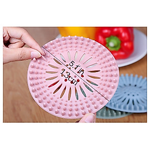 JJMG New 5 Pcs Reusable Silicone Universal Water Food Residue Drain Stopper Plug Cover Bath Tub Hair Catcher Shower Filter Protector Kitchen Sink Strainer