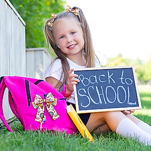 Tigeen 6 Rolls 30 Yards Back to School Wired Ribbon School Themed Fabric Decorative Craft Ribbon for Classroom Craft Gift Wrapping Hair Bow Sewing Wreath