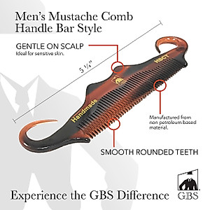 G.B.S Handmade Cellulose Acetate Grooming Men’s Mustache Comb