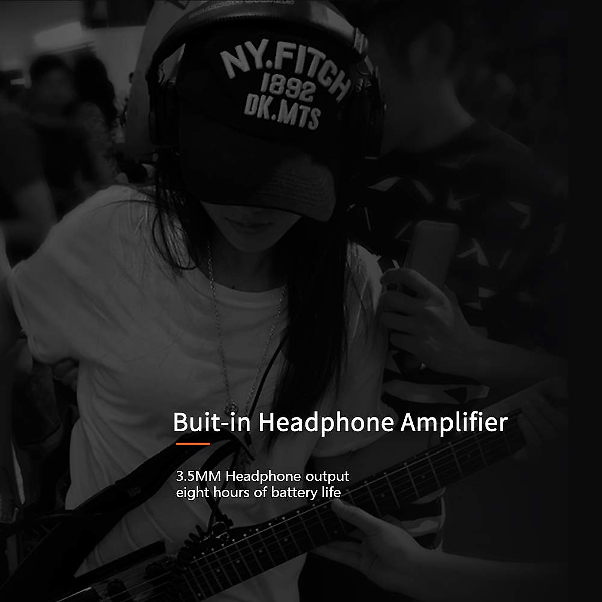 Asmuse Foldable Travel Headless Electric Guitar with Built In Headphone Jack Full-Scale Overhead Guitar ALP AD-80 Ultra-Light Portable and Rechargeable with USB Cable and Gig Bag