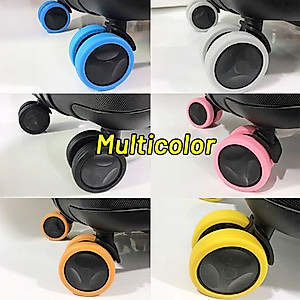 Yopolaz Reduce Noise Suitcase Wheels Cover - 8 Pack Silicon Carry on Luggage Wheels Cover for Most 8-Spinner Wheels Luggage Sets (Multicolor A)