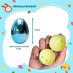 FUN LITTLE TOYS 48PCS Plastic Easter Eggs Metallic Easter Eggs for Candy Treats, Basket Stuffers Filler Perfect for Easter Egg Hunt, Easter Theme Party Favor Suprise Egg