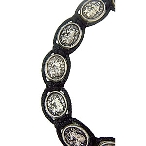 Silver Toned Archangel Saint Michael Medal on Adjustable Cord Bracelet, 8 Inch