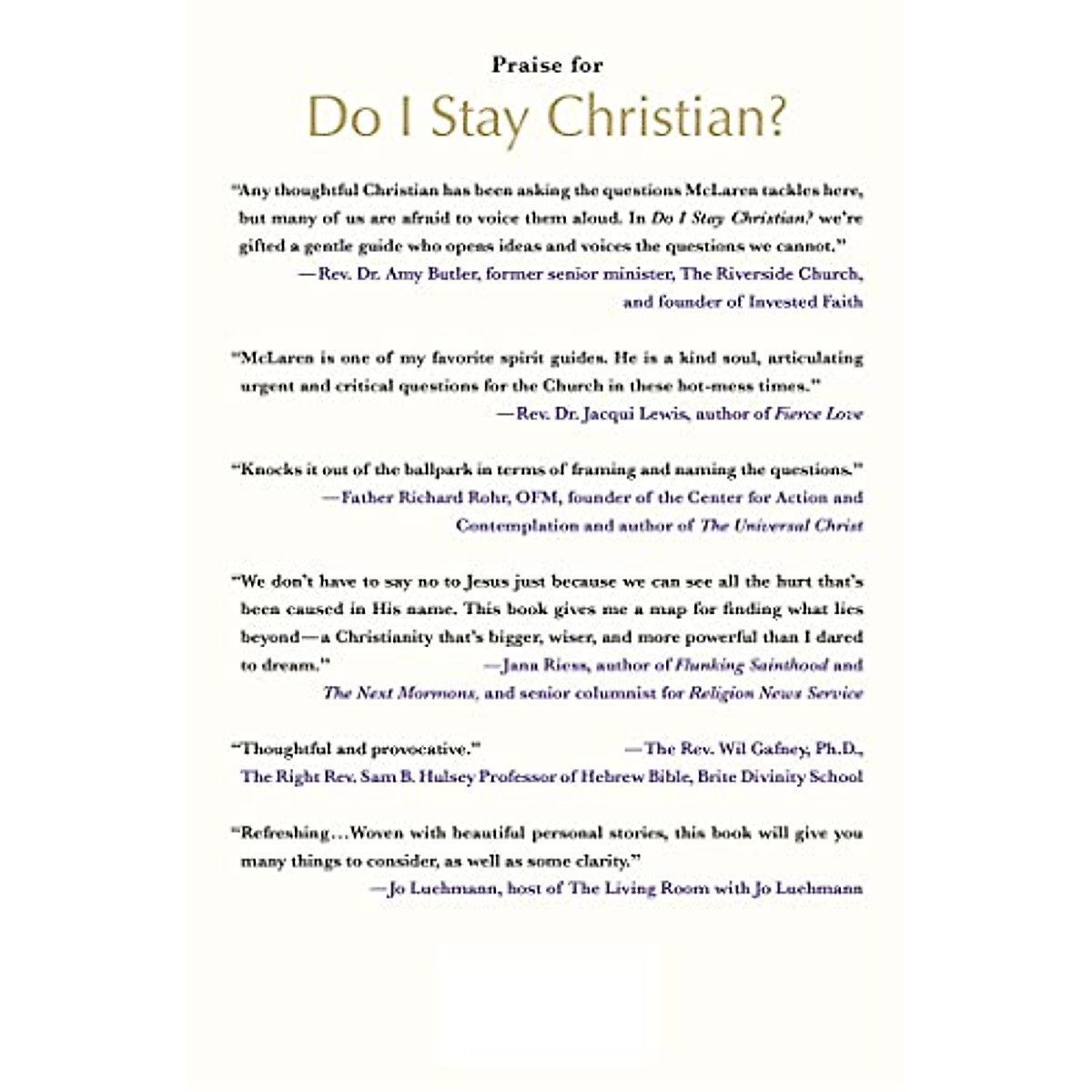 Do I Stay Christian?: A Guide for the Doubters, the Disappointed, and the Disillusioned