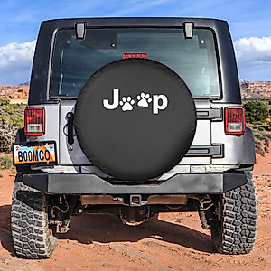Boomerang® - 35" Soft Tire Cover Compatible with Jeep® Wrangler JK (2006-2018) - Dog Paw Prints