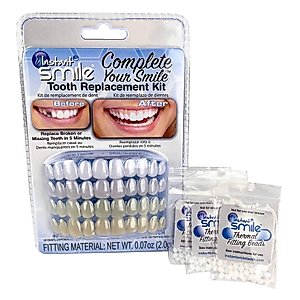 Instant Smile Complete Your Smile Tooth Replacement Kit with 3 Pack Fitting Beads