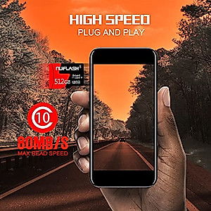 Micro Memory SD Cards 512GB TF Card with Free SD Card Adapter Class 10 High Speed 512GB Memory Card 512GB for Dash Cams Action Camera,Surveillance&Security Cams 512GB