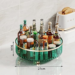 Camidy Lazy Susan Cabinet Organizer 10. 6 Clear Plastic Rotating Spice Rack Lazy Susan Turntable Spin Organizer for Kitchen Cabinet Pantry