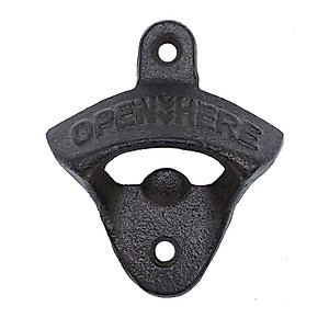 Lofekea Wall Mount Bottle Opener, 2 PACK Vintage Style Cast Iron Beer Bottle Opener Wall Mounted