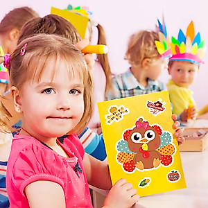 Funnlot Thanksgiving Party Games for Kids Thanksgiving Stickers for Kids 36 Sheets Make A Turkey Stickers Thanksgiving Arts and Crafts for Kids for Thanksgiving Games Supplies