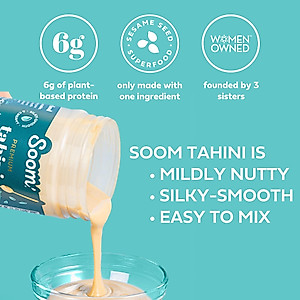 Soom Foods Ground Sesame Tahini Paste 11oz (2 Pack) | Silky Smooth Texture in Hummus, Dips, Salad Dressings | Vegan, Nut-Free, Gluten-Free, Kosher, Keto, Paleo, Whole30