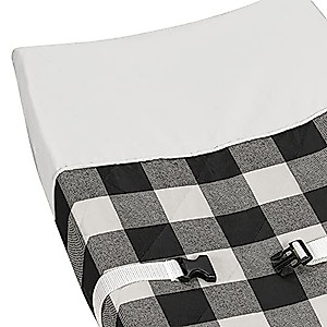 Sweet Jojo Designs Black and White Rustic Farmhouse Woodland Flannel Unisex Boy or Girl Baby Changing Pad Cover for Buffalo Plaid Check Collection - Country Lumberjack