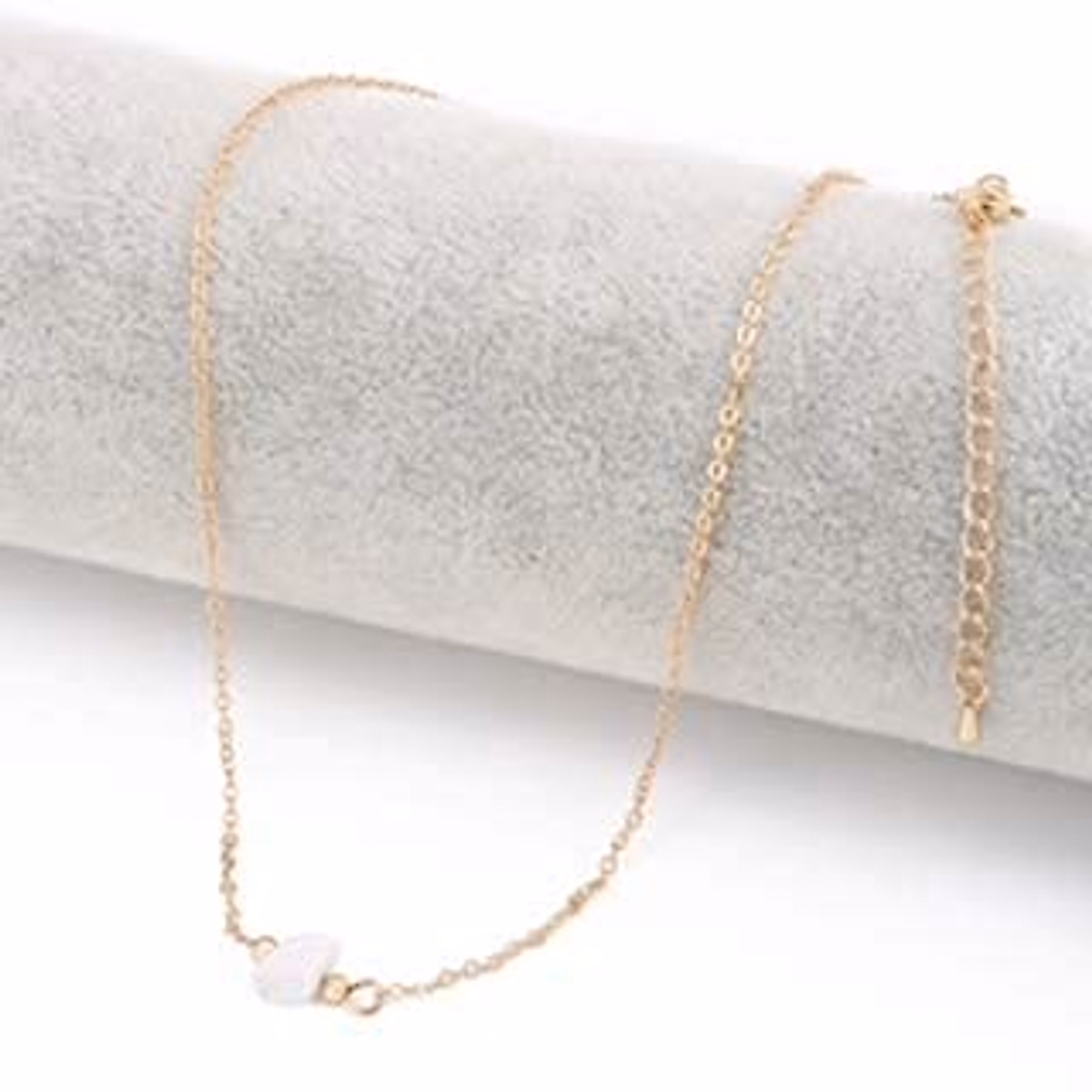 Handmade Howlite Crystal Necklace - Healing Gemstone Jewelry for Women - Ethically Sourced Chain Necklace with Authentic Healing Crystals - Gold Plated Copper Chain with Natural Stone - Gift for Her