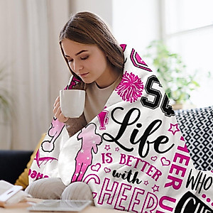 Yuituiyy Cheerleader Gifts Blanket for Girls Cheer Throw Blanket Cheerleading Gifts for Cheer Team Cheer Lovers Coach Gift Cheer Squad Birthday Gift Ideas for Teens Kids 50"x40"