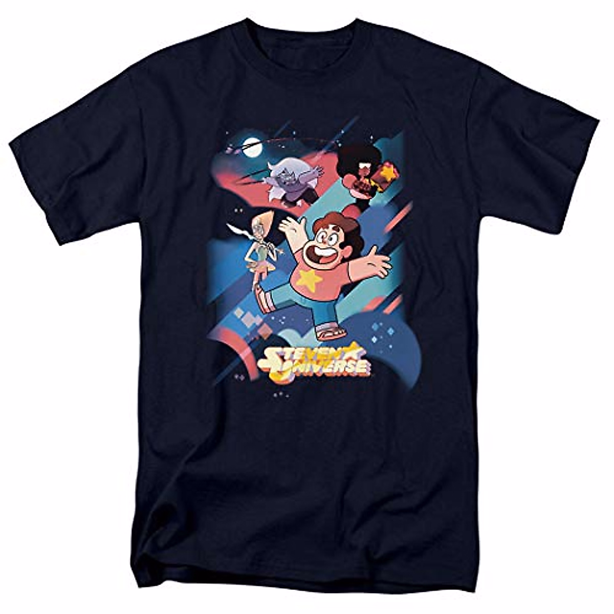 Steven Universe Gems Cartoon Network T Shirt & Stickers (Small) Navy
