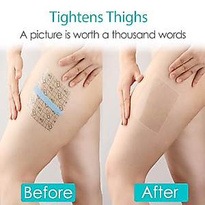 Thigh Lift Tape Transparent Lifting Adhesive Bandage Patch for Leg Body Sagging Skin Fat Cellulite Invisible Anti Chafing Ultra-Thin Inner Paste Waterproof Pad Disposable 4"x4.7" (Pack of 50)