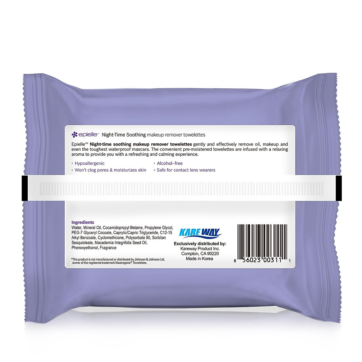 Epielle Night Time Makeup Remover Wipes | All-in-One for Waterproof Makeup | Gentle Facial Towelettes | Beauty Gift, Spa Day, Gift Set | 2 Pack | Korean Skincare