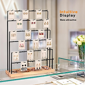 GEAMSAM Earring Display Stands for Selling, 36 Hooks Earring Holder Organizer, Jewelry Display for Vendors Earring Cards, Bracelets, Rings, Necklaces, Keychains Retail