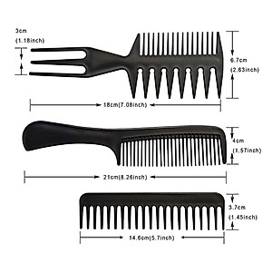 10PCS Black Hair Comb Set Hair Styling Comb for Women Men Kids Hairdressing Hair Cutting Combs for Hair Styling Tool