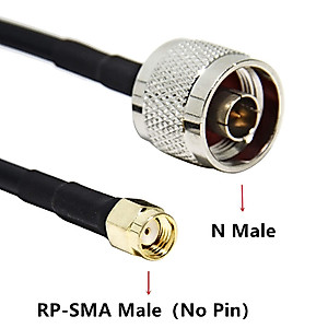 N Male to RP-SMA Male Cable, 25ft Ultra Low Loss RFA-200 Coax Cable with Weatherproof Connector for Yagi TP-Link 2.4Ghz Antenna, Router, WiFi and ALFA Extender, APs, Receiver