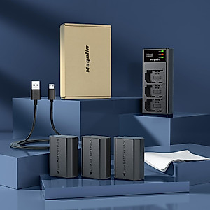 Magolin NP-FZ100 Camera Replacement Battery 2500mAh*3 Compatible with Sony A7R V, A7 IV, A7S III A7R IV, A7R III, A7 III, A7C, A6600, A6700, FX3, ZV-E1, A1, A9-4265