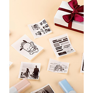 Phomemo Thermal Paper Transparent for M02 M03 M04 Series Mini Printer, M02 Printer Paper, Thermal Adhesive Sticker Paper for Note, Label, Picture, 50mm x 3.5mm, 3-Rolls