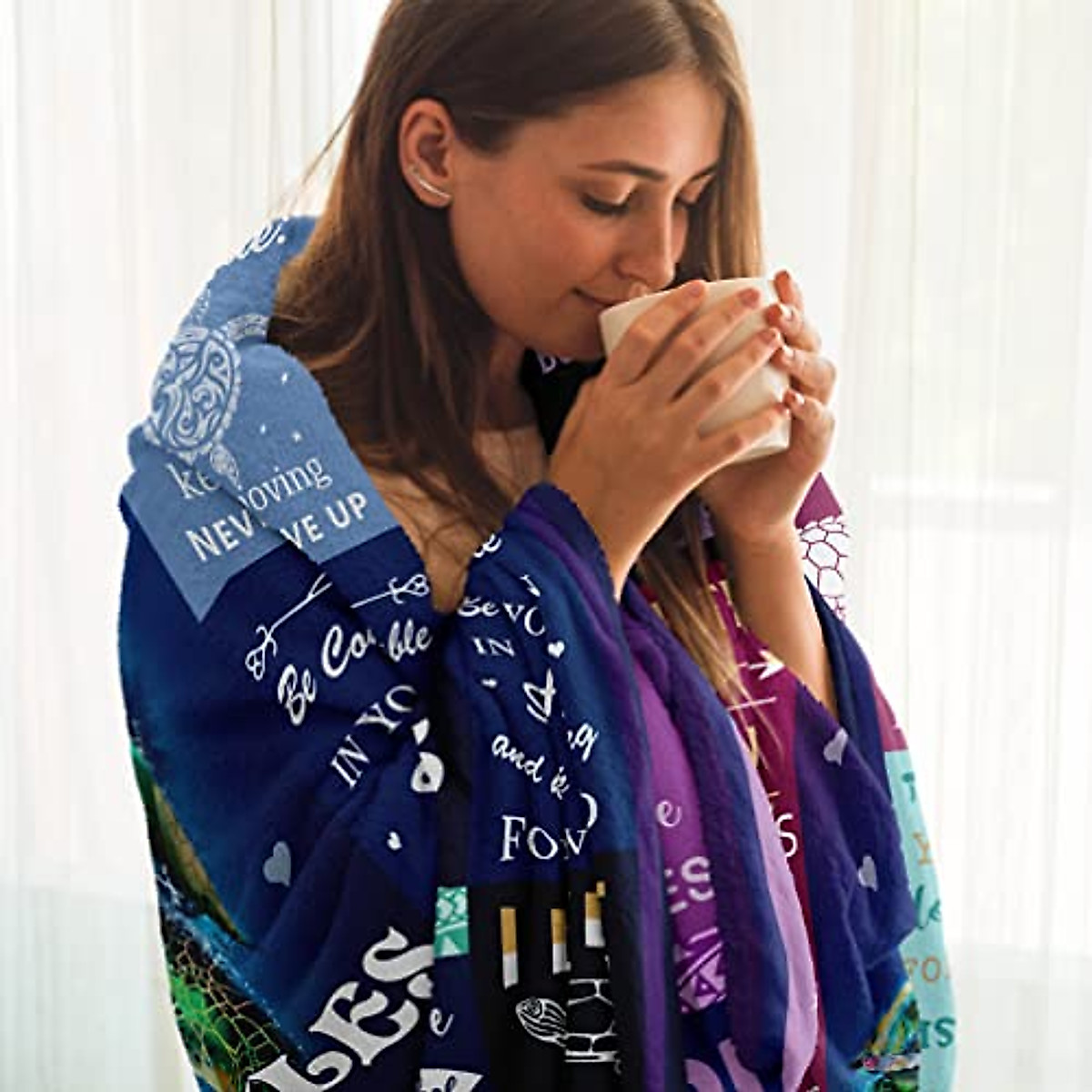 Solzien Turtle Blanket 60"x50", Turtle Gifts, Sea Turtle Gifts for Women, Turtle Ornament, Turtle Gifts for Turtle Lovers, Turtle Ornament, Turtle Birthday Decorations, Turtle Themed Gifts for Women