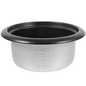 MAGICLULU Small Rice Cooker Liner 1.58-Qt Cooking Pot Liner Replacement Mini Non-stick Rice Cooker Pots for Rice Cooker 8.25 x 8.25 x 3.54Inch Black