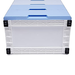 Gdrasuya10 5 Drawer Stackable Plastic Drawers Storage Cabinet Modern Bedroom Chest Closet Dresser Organizer for Clothes,Hallway Entryway,Home Furniture,Free Standing with 5 Wheels(Gradient Blue)