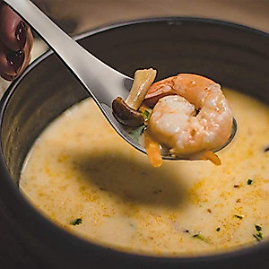 12-Piece Thick Heavy-weight Soup Spoons, Stainless Steel Soup Spoons