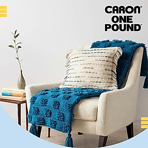Caron One Pound Solids Yarn, 16oz, Gauge 4 Medium, 100% Acrylic - Cape Cod Blue- For Crochet, Knitting & Crafting ( 1 Piece )