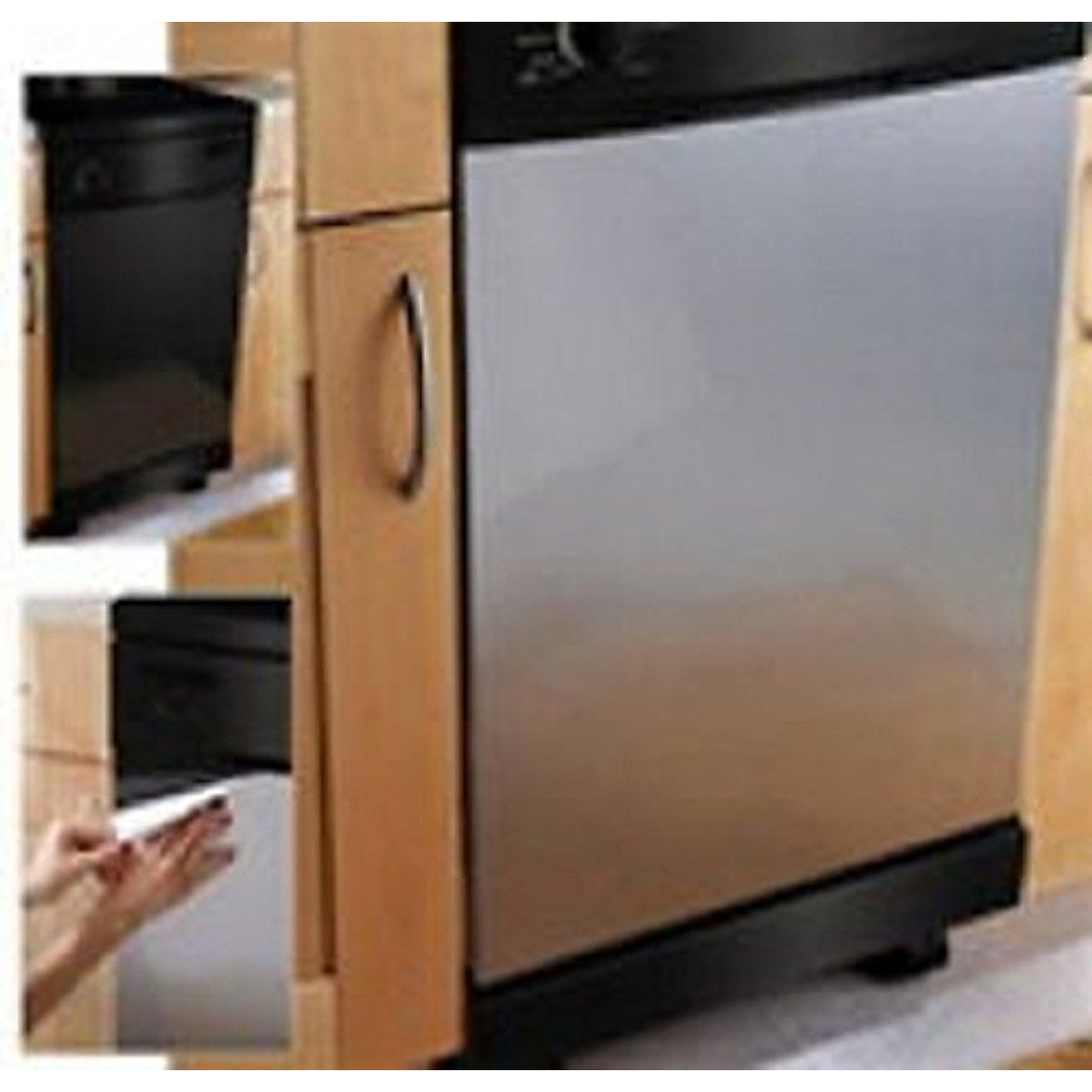 Stainless Steel Contact Vinyl Paper Peel and Stick Wrap Overlay Covering for Kitchen Appliances Dishwasher Fridge Oven 36" x 36" Fix Repair or Update (Trimmable) Waterproof, Scratchproof, Thick