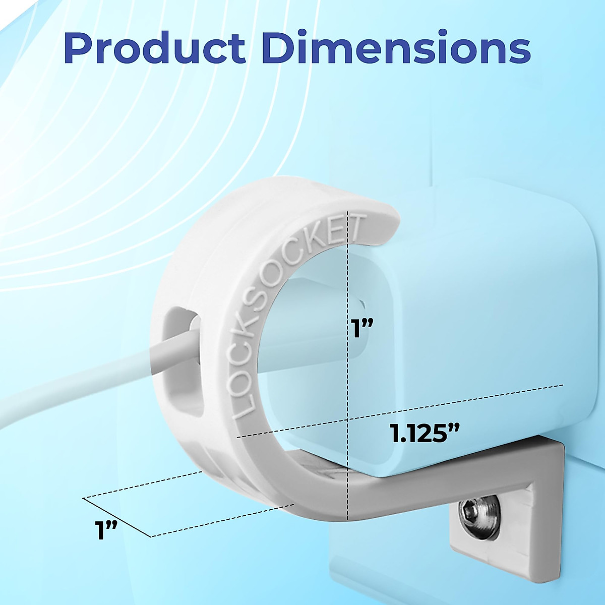 LOCK SOCKET Charger Lock - Anti Theft Cord & Outlet Lock, Firmly Secures Phone Chargers from Unplugging, for USB Charging Cube for iPhone, Includes Security Screw & Allen Wrench. 2 Pack