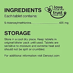 Nutramax Denosyl Liver and Brain Health Supplement for Large Dogs, With S-Adenosylmethionine (SAMe), 30 Tablets