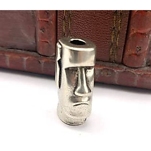 2pc Easter Island Stone Catcher Brass Knife Beads DIY Pendant Brass Bead Keychain Pendant Copper Paracord Bracelet Accessories EDC DIY Bead Paracord Accessories (color1)