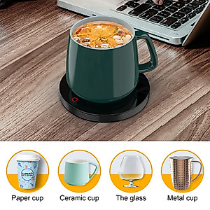 Baobaishaoze Electric Coffee Cup Warm Desk, Smart Heated tea beverage Milk Cocoa Water Soup, Touch Sensing ON / OFF, warming plate Office Home Desk Use{Black}, 4.72X4.72X0.51 (KFPY08)