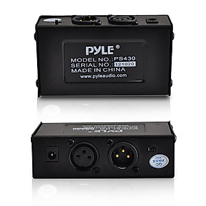 PYLE-PRO Universal Compact Phantom Power Supply - Selectable +12 / +48 Volt Regulated Single Channel Home Condenser Microphone Power Supply Box, Includes 12V DC Adapter, LED Indicator - Pyle PS430