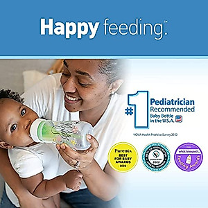 Dr. Brown’s Anti-Colic Options+ Wide-Neck Baby Bottles, 9 oz Ocean, Level 1 Nipple, 2-Pack, 0m+ with Insta-Feed Bottle Warmer and Sterilizer and HappyPaci Pacifier, Pink 3-Pack