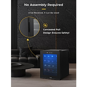 Flyseago Wine Cooler 20 Bottles Eco Friendly Smart Control Wine Cellar with Digital Display Under Counter No Assembly Freestanding Wine Refrigerator Double Glass Door for Bar, Kitchen, Hotel, Rv¡­