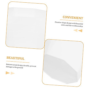 GARVALON 1pc uncovered Waste bin Small Trash can Trash bin for car Kitchen Waste bin Bathroom Garbage can Waste Container Plastic Waste Basket Trash Can Wastebasket Office White Button Mini