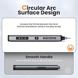 AM ARROWMAX Electric Screwdriver, Cordless Precision Screwdriver Set with 34 Magnetic Precision Bits, Smart Motion Control, IF Winning Design Tool Kit for Electronics Laptop Glasses (SES PRO) Grey