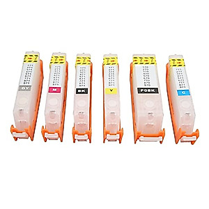 FTVOGUE 5PCS Ink Cartridge, Reusable Printing Ink Cartridge PGBK BK C M Y 5 Color for Printing (770-771)