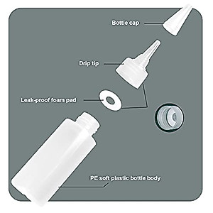 KUFUNG Condiment Squeeze Bottle, BPA Free Sauce Bottle With Wide Mouth & Small Pointed Nozzle for Ketchup, Mustard, Olive Oil, Glue, and More (500 ML, White)