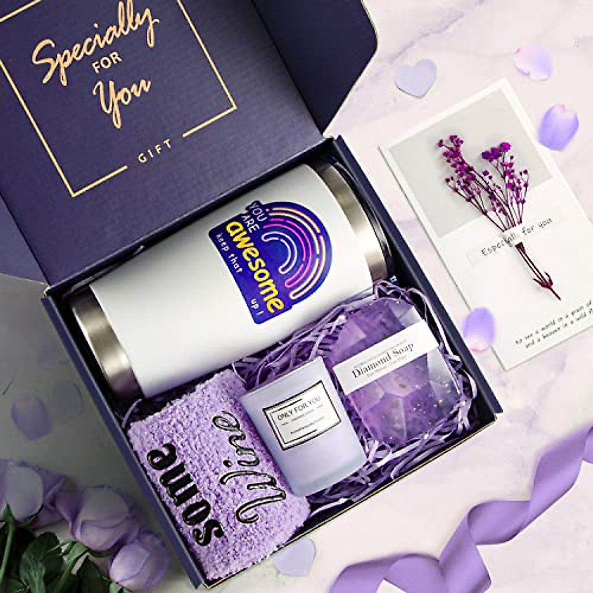 Birthday Gifts for Women, Gift Basket for Her - Girlfriend Best Friend Sister Mom Wife Coworker, SPA Relaxing Gifts Get Well Soon Gifts for Women, Funny Inspirational Gifts for Women