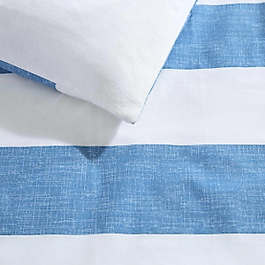 Tommy Bahama - Duvet Cover Set, Soft & Breathable Bedding with Matching Shams, Striped Home Decor, Oeko-Tex Certified (Awning Blue, King)