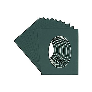 CountryArtHouse Forest Green Acid Free 20x27 Oval Picture Frame Mat with White Core Bevel Cut for 15x23 Pictures - Fits 20x27 Frame - Pack of 25 Matboards